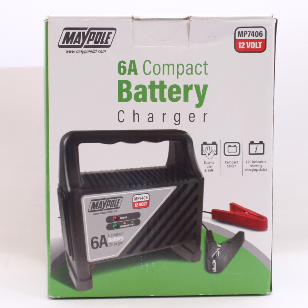 Maypole 6A Compact Battery Charger - 12V - MP7406 - NEW - Own4Less